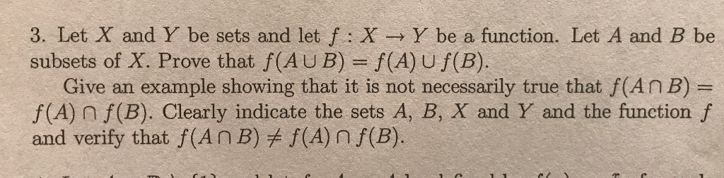 Solved Let X and Y be sets and let f: X rightarrow Y be a | Chegg.com
