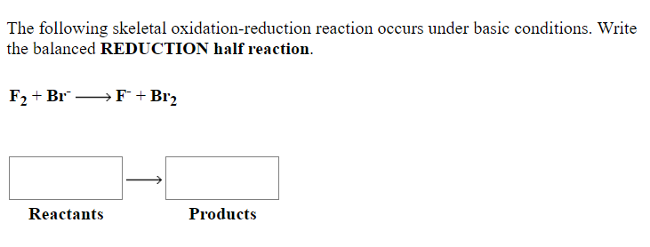 Solved The following skeletal oxidation-reduction reaction | Chegg.com