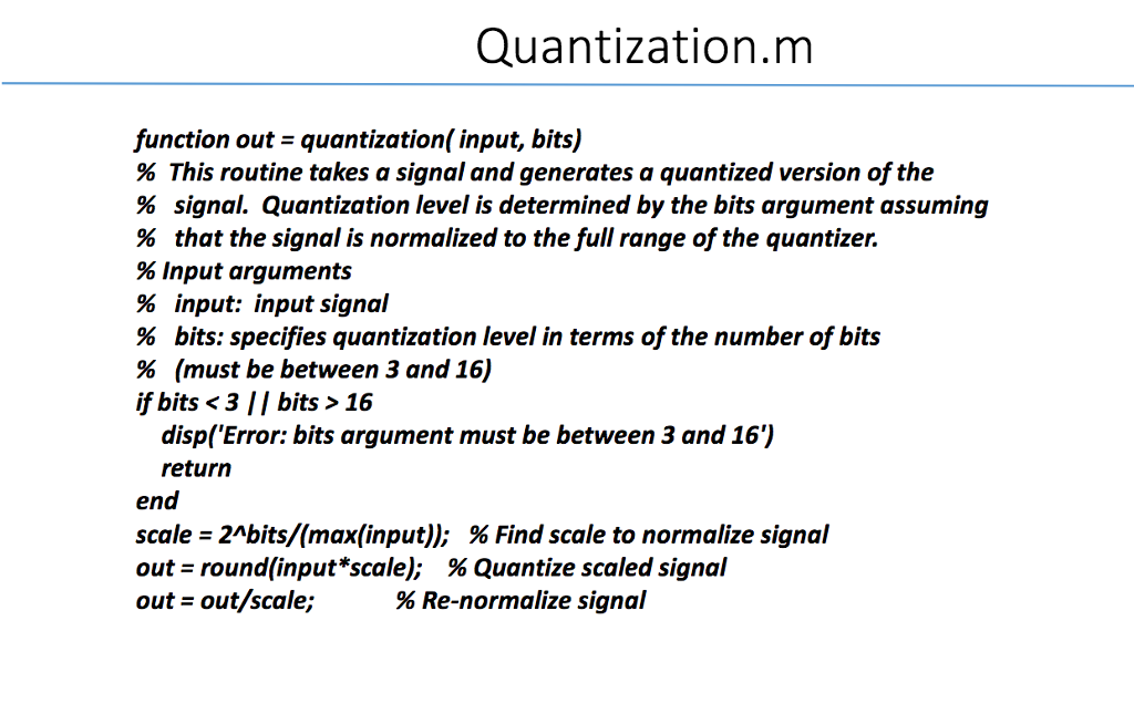 Solved Take the quantization practice problem and convert it | Chegg.com