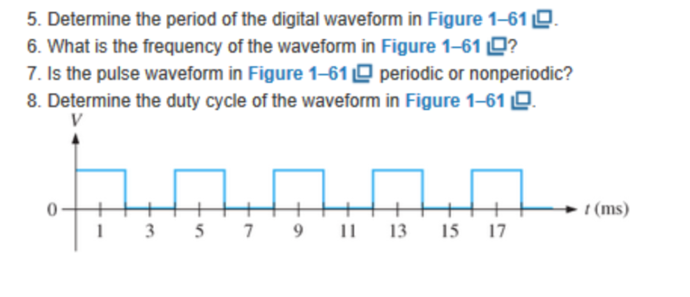 (Solved) - 8. Determine the duty cycle of the waveform in Figure 1-61 0 t... (1 Answer ...