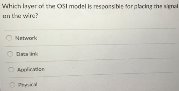 Solved Which layer of the OSI model is responsible for | Chegg.com