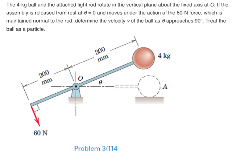 Solved The 4-kg ball and the attached light rod rotate in | Chegg.com