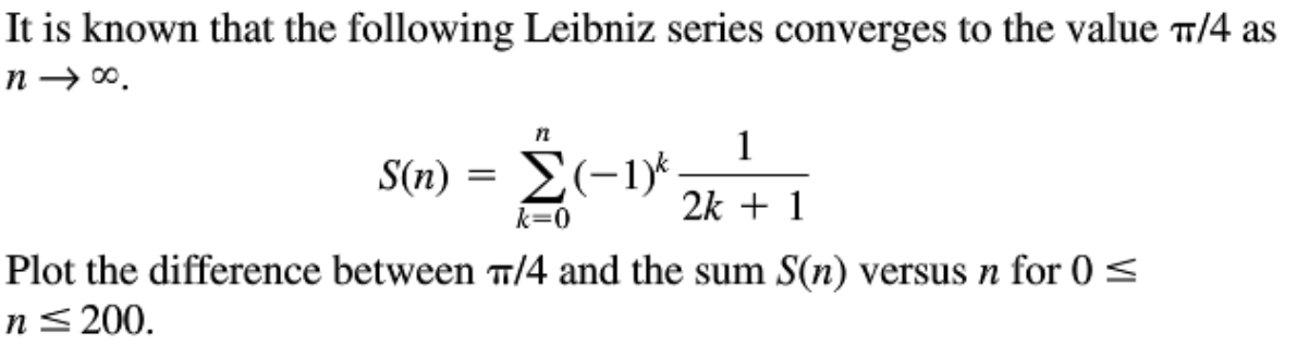 Solved It Is Known That The Following Leibniz Series