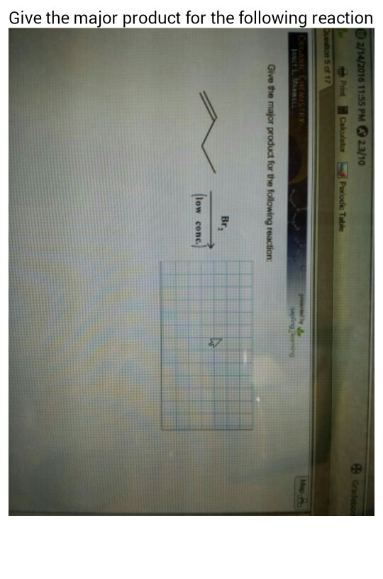 Solved Give the major product for the following reaction. | Chegg.com