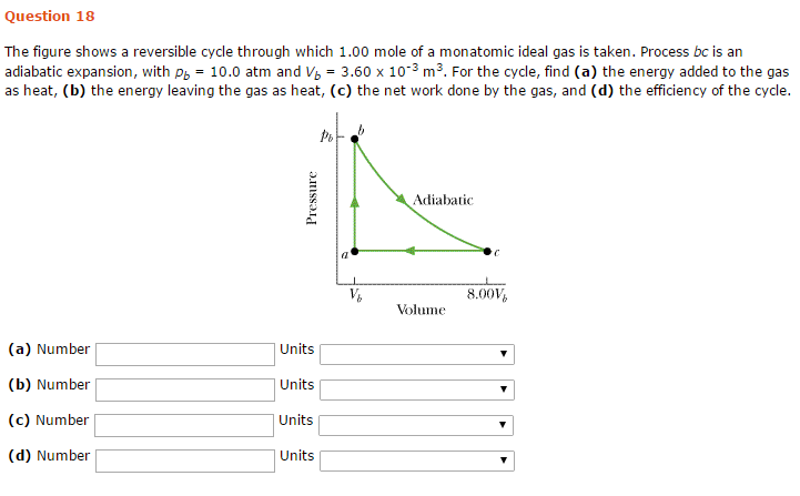 Solved The figure shows a reversible cycle through which | Chegg.com