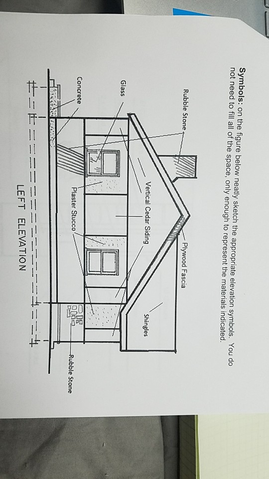 Solved don't know the elevation symbol for vertical cedar | Chegg.com