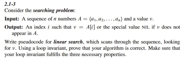Solved Consider The Searching Problem Input A Sequence Of 