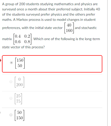 Solved A group of 200 students studying mathematics and | Chegg.com