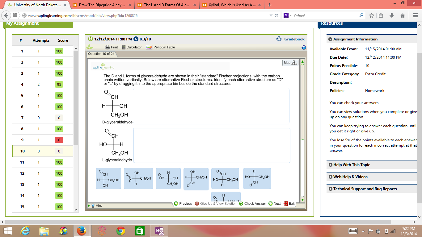 The D and L forms of glyceraldehyde are shown in | Chegg.com
