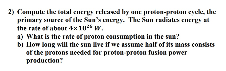Solved 2) Compute the total energy released by one | Chegg.com