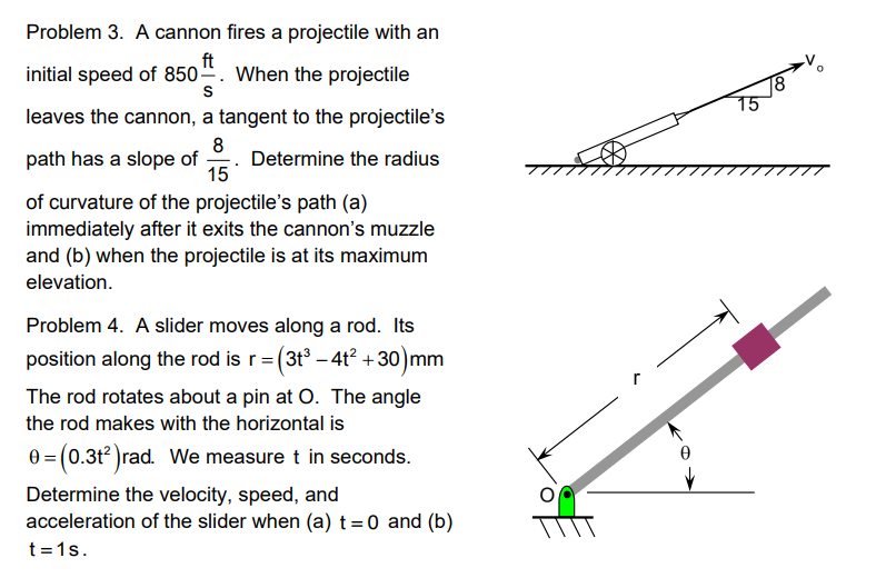 Solved Problem 3. A cannon fires a projectile with an | Chegg.com