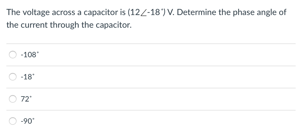 Solved The voltage across a capacitor is (122-18) V. | Chegg.com