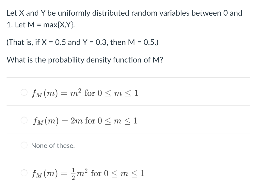 Solved Let X and Y be uniformly distributed random variables | Chegg.com