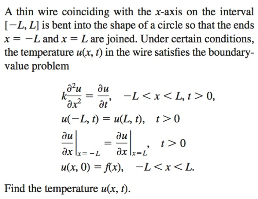 Solved A thin wire coinciding with the x-axis on the | Chegg.com