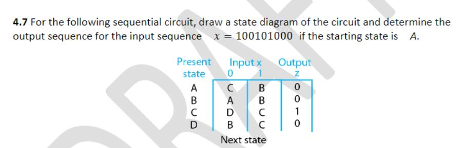 Solved 4.7 For the following sequential circuit, draw a | Chegg.com