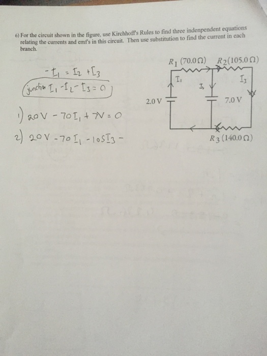 Solved For the circuit shown in the figure, use Kirchhoff's | Chegg.com