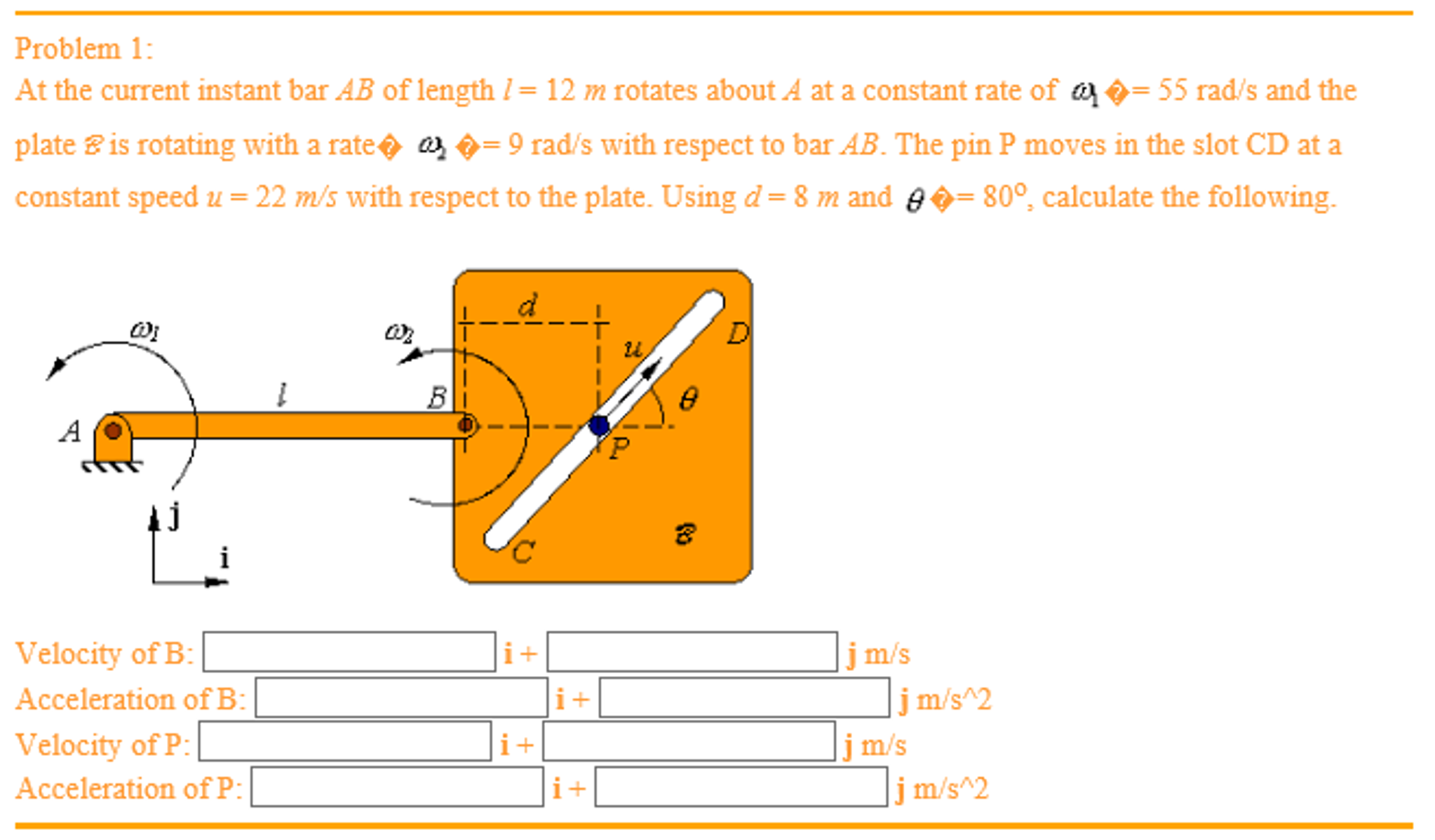 Solved Problem 1 At the current instant bar AB of length 1 = | Chegg.com