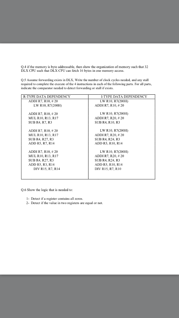Solved Q4 If The Memory Is Byte Addressable Then Show The 
