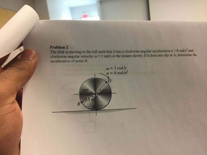 Solved The disk is moving to the left such that it has a | Chegg.com