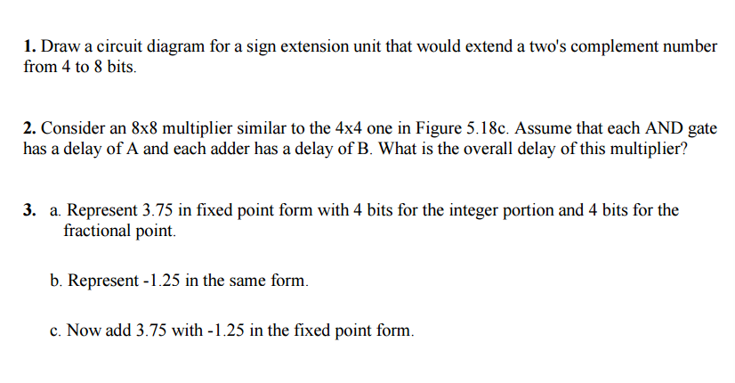 Solved Draw a circuit diagram for a sign extension unit that | Chegg.com