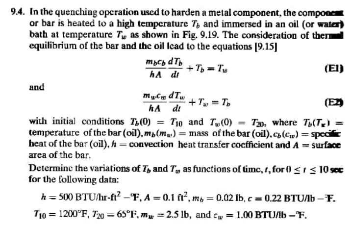 Solved 9.4. In the quenching operation used to harden a | Chegg.com