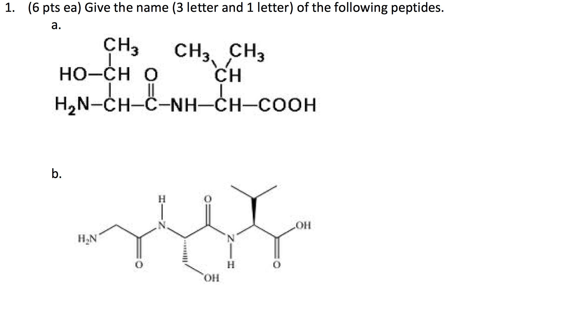 Solved 1. (6 pts ea) Give the name (3 letter and 1 letter) | Chegg.com Solved 1. (6 pts ea) Give the name (3 letter and 1 letter) | Chegg.com