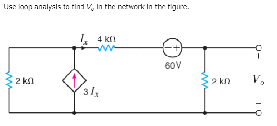 Solved Use loop analysis to find Vo in the network in the | Chegg.com