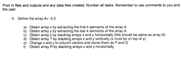 Solved Print m files and outputs and any data files created | Chegg.com