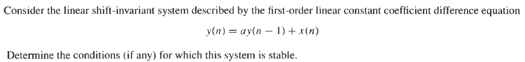 Solved Consider the linear shift-invariant system described | Chegg.com