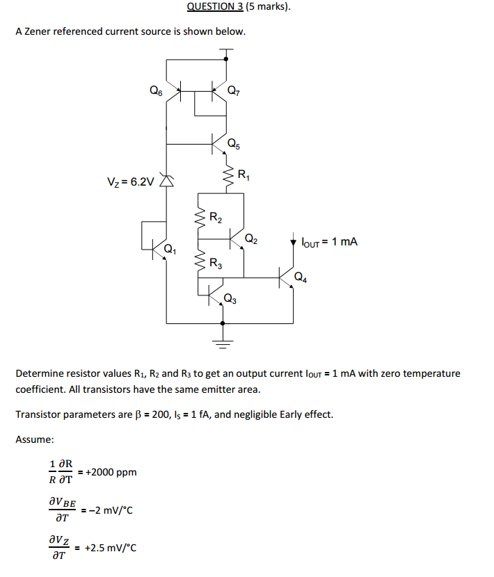 A Zener referenced current source is shown below. | Chegg.com