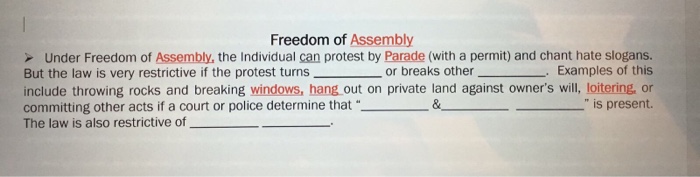 Freedom Of Assembly Examples