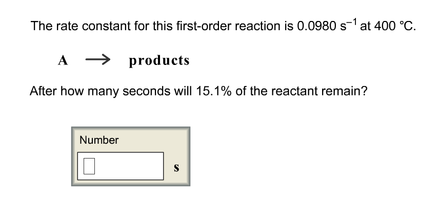 Solved The rate constant for this first-order reaction is | Chegg.com