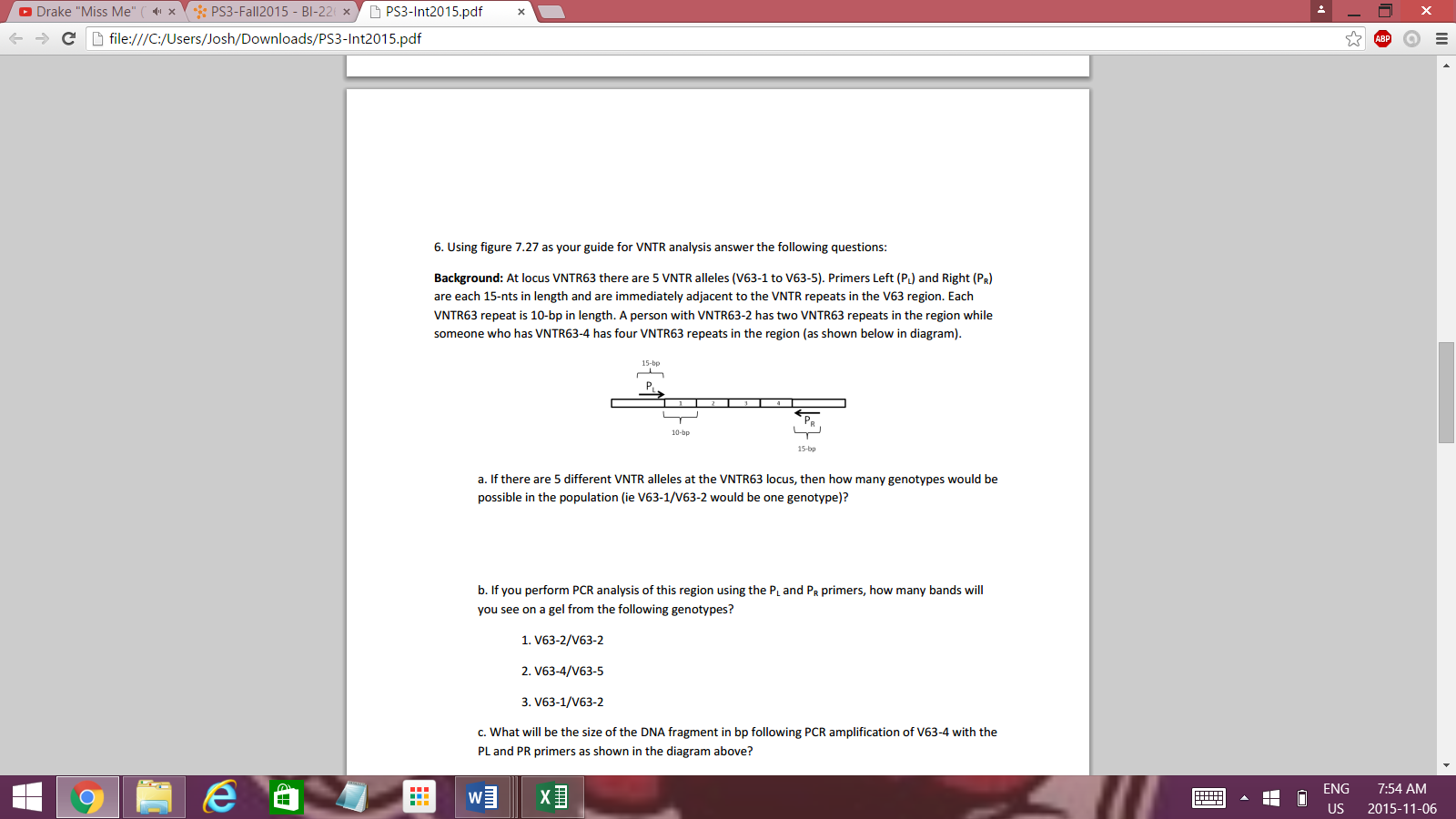 Solved 6. Using figure 7.27 as your guide for VNTR | Chegg.com