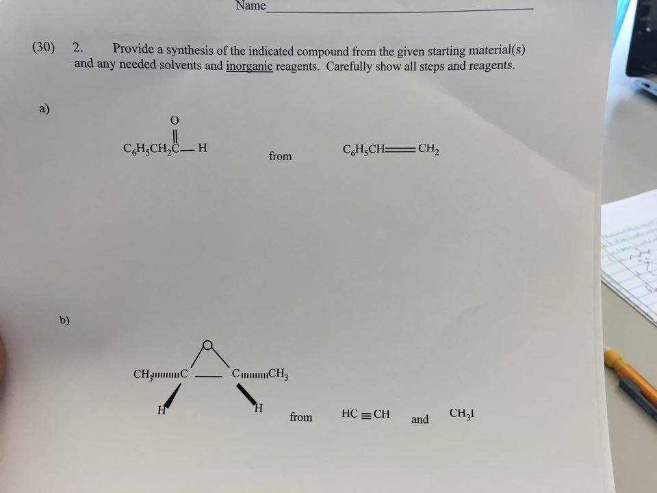 Solved Provide a synthesis of the indicated compound from | Chegg.com