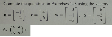 Solved Compute the quantities in Exercises 1-8 using the | Chegg.com