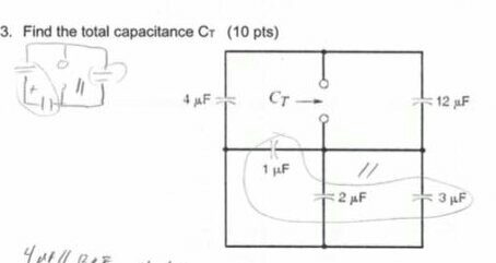 Solved 3. Find the total capacitance CT (10 pts) 4 AF 1 HF 2 | Chegg.com