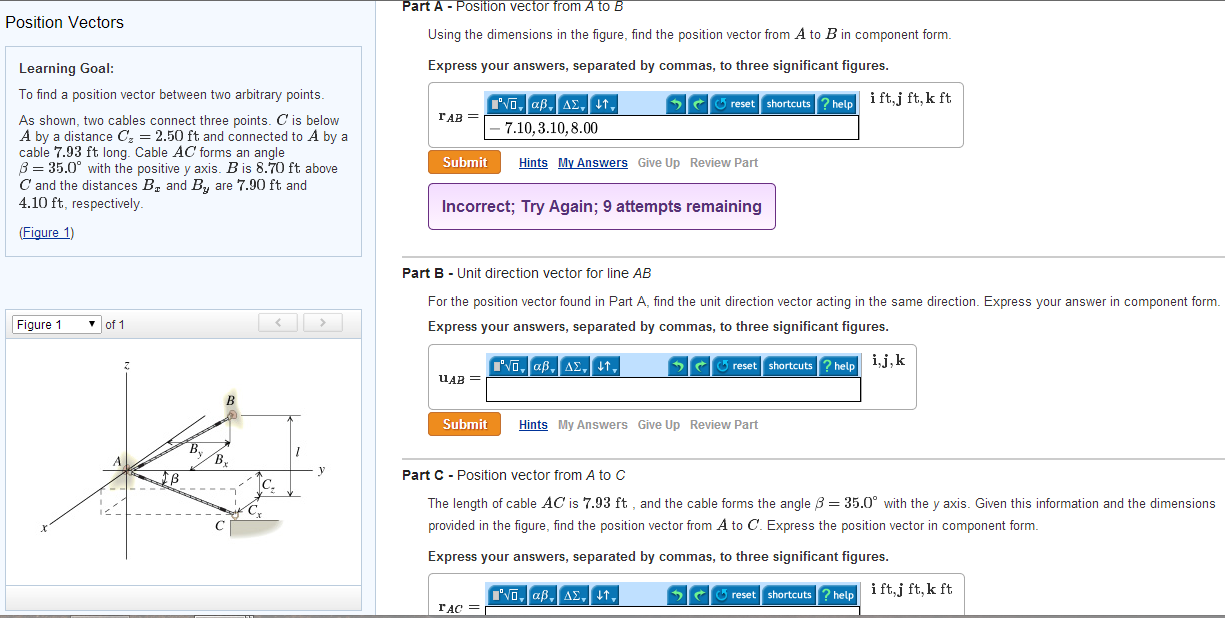 Solved To find a position vector between two arbitrary | Chegg.com