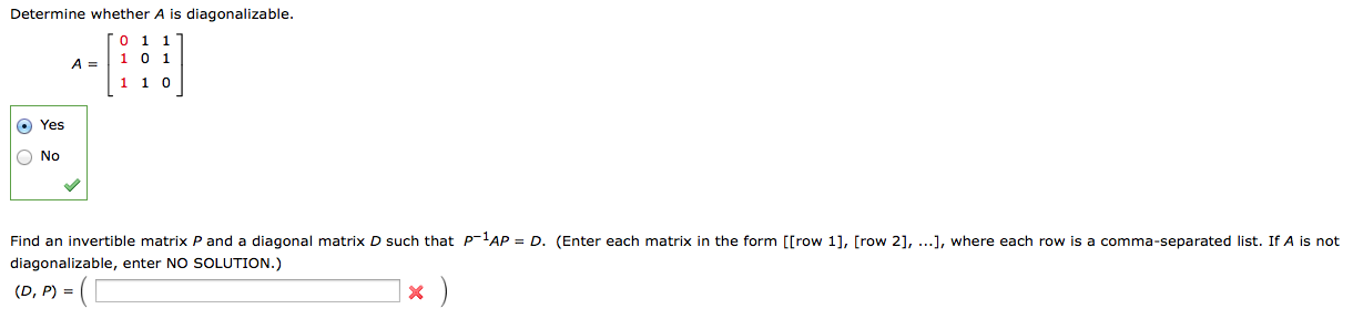 Solved Determine whether A is diagonalizable. A= [ ] Find an | Chegg.com