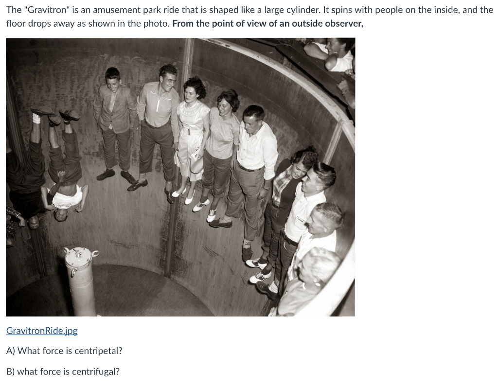 Solved The "Gravitron" is an amusement park ride that is | Chegg.com