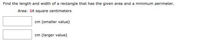 Solved Find the length and width of a rectangle that has the | Chegg.com