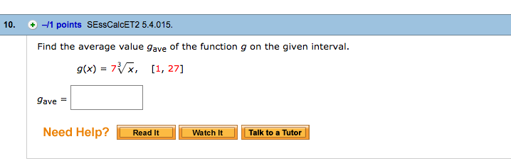 Solved Find The Average Value G Ave Of The Function G On The