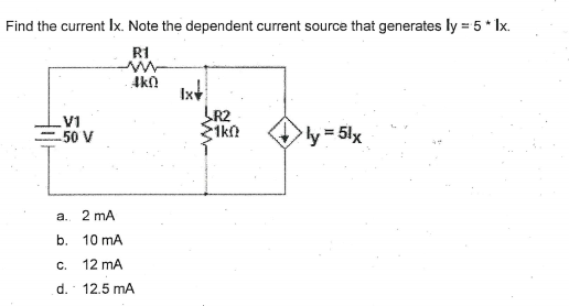 Solved Find the current Ix. Note the dependent current | Chegg.com Solved Find the current Ix. Note the dependent current | Chegg.com
