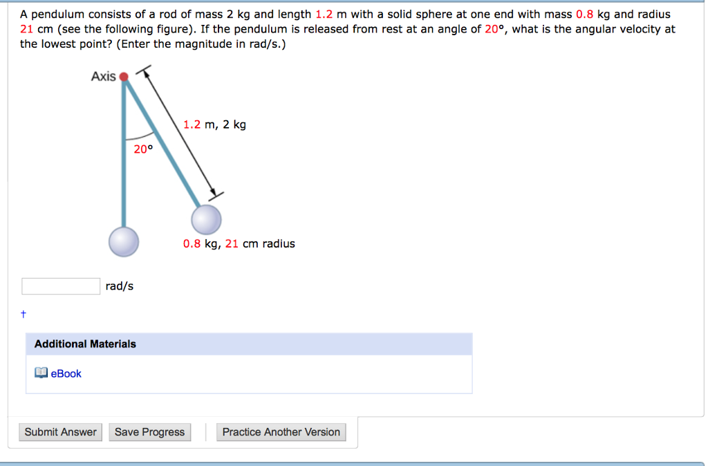 Solved A pendulum consists of a rod of mass 2 kg and length | Chegg.com