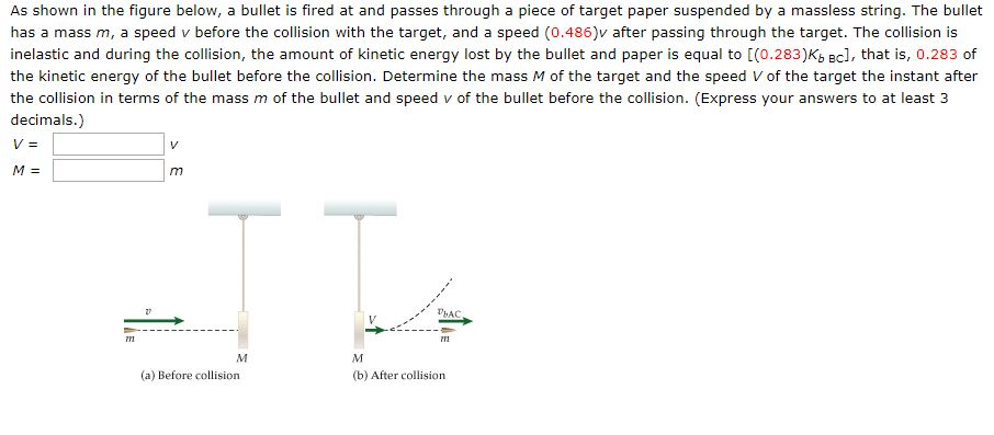 Solved As shown in the figure below, a bullet is fired at | Chegg.com