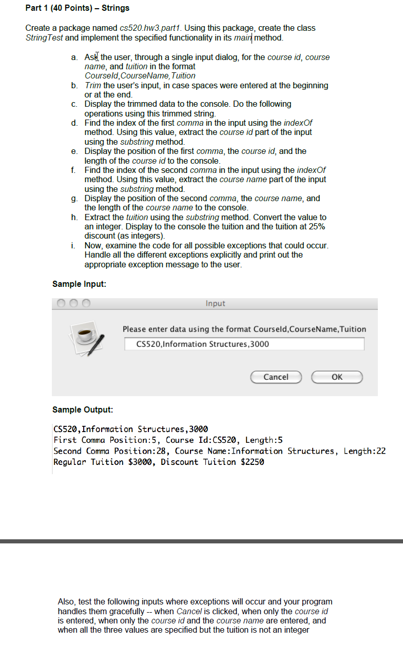 Solved Create A Package Named Cs520 Hw3 Part1 Using This
