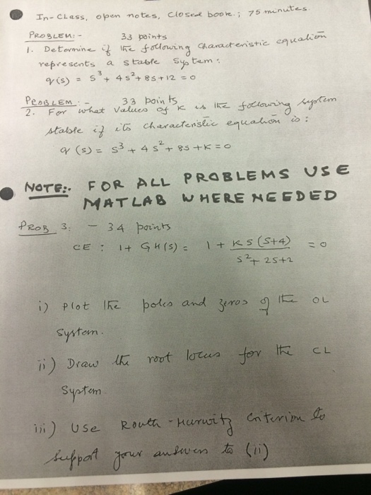 Solved Determine if the following characteristic equation | Chegg.com