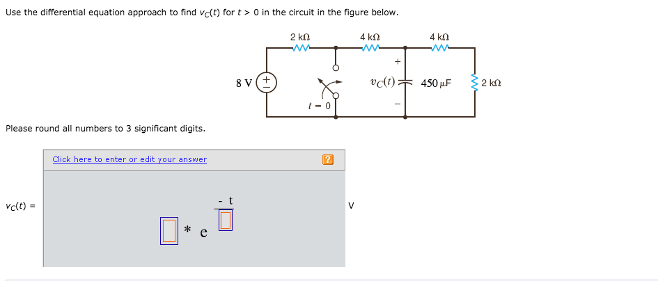 Solved Use the differential equation approach to find vc(t) | Chegg.com