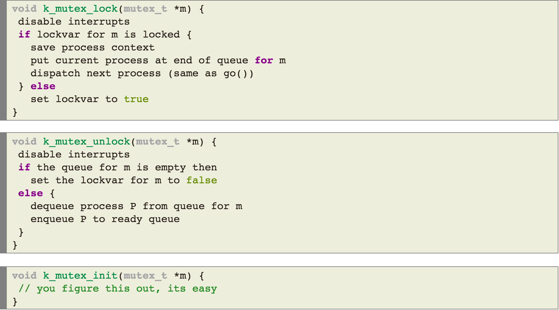 Solved I am trying to add mutexes to my operating system by | Chegg.com