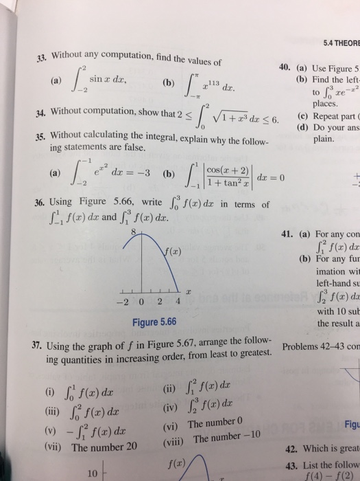 Solved 5.4 THEORE Without any computation, find the values | Chegg.com