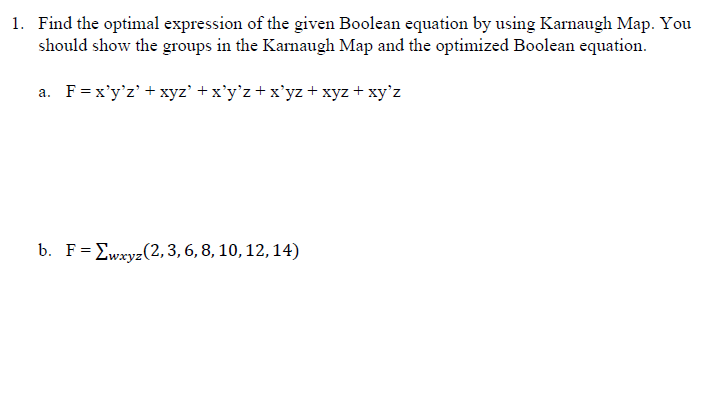 Solved Find the optimal expression of the given Boolean | Chegg.com